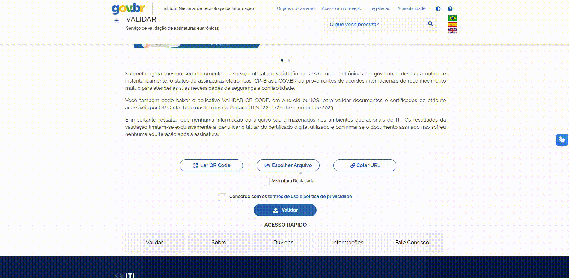 Como Validar Assinaturas de Documentos no ITI